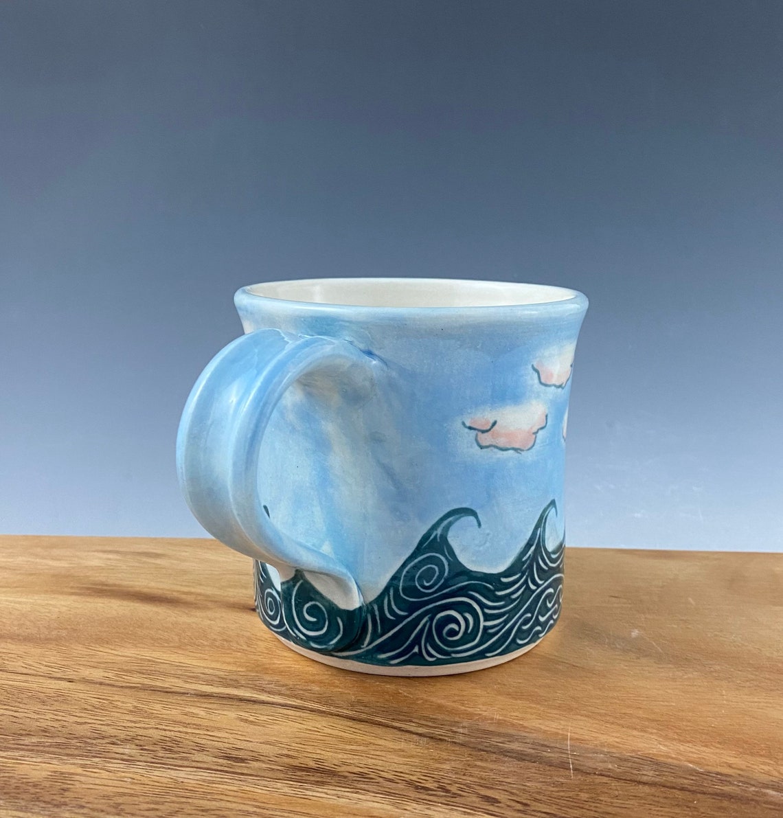 Waves Mug Porcelain Coffee Cup - Etsy