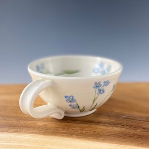 Porcelain Pottery Tea Cup With Forget Me Nots - Etsy