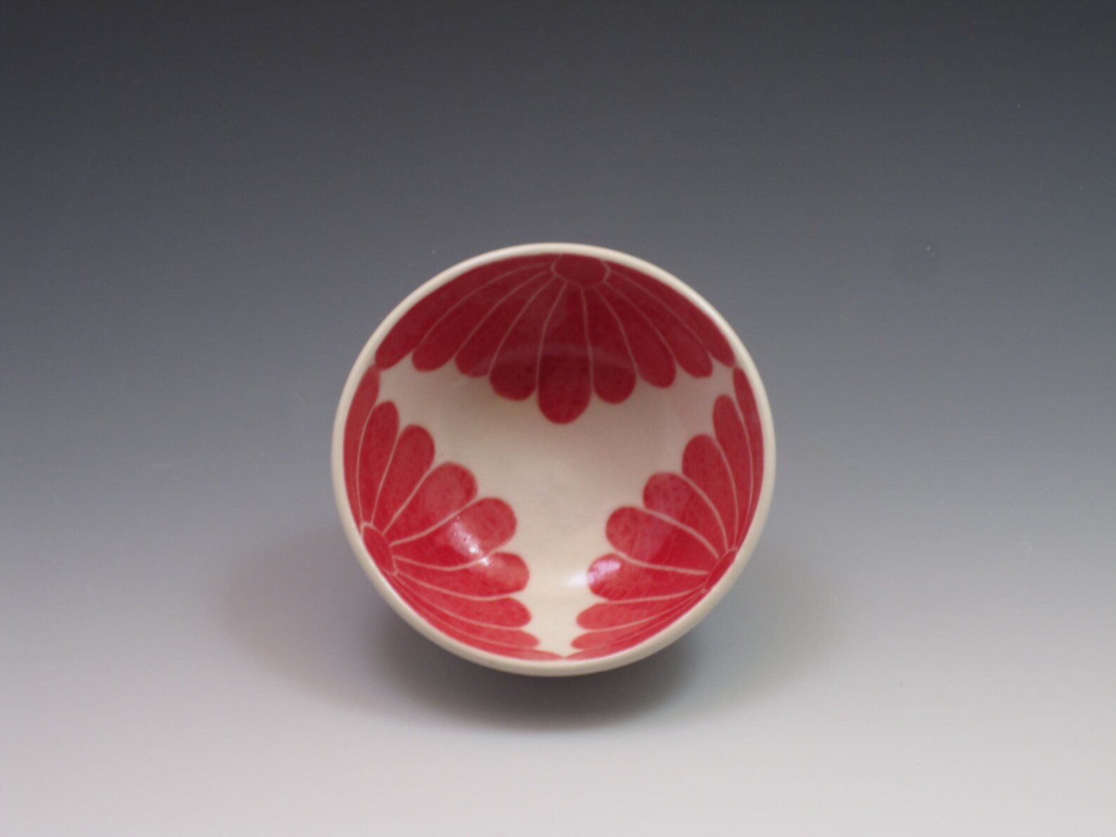 Handpainted Porcelain Bowl: Small Red Floral Pottery Prep Bowl - Etsy