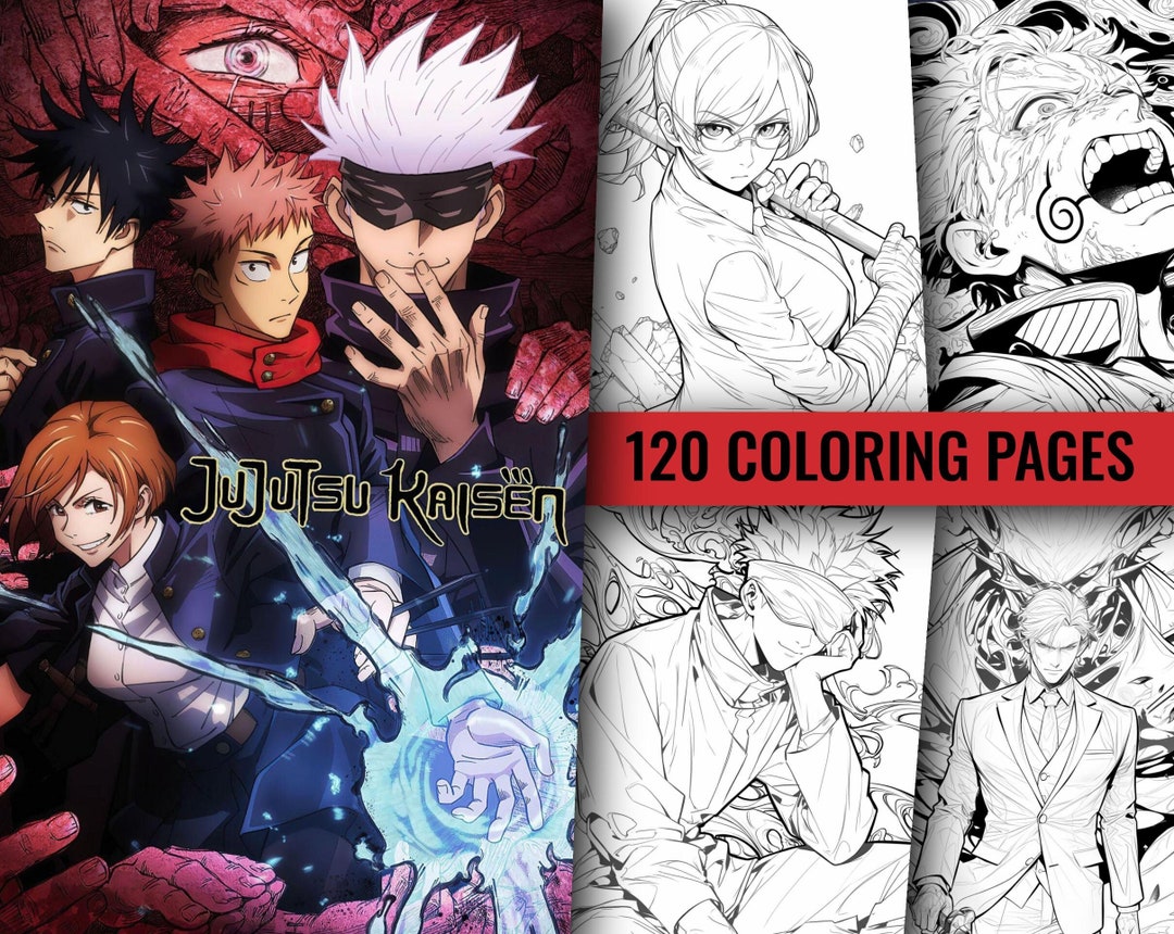 120 Jujutsu Kaisen MEGA PACK Coloring Pages Adult and Kids Anime ...