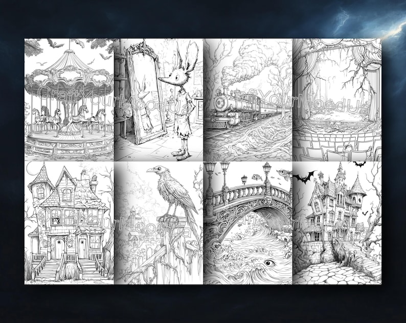 30 TIM BURTON Coloring Pages Adult and Kids Coloring Book, Printable ...