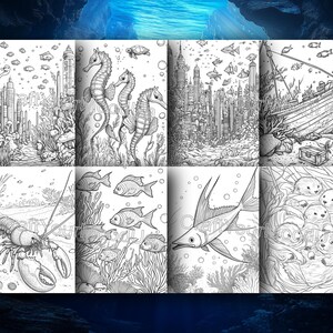 30 UNDERWATER KINGDOM Coloring Pages Adult and Kids Coloring Book ...