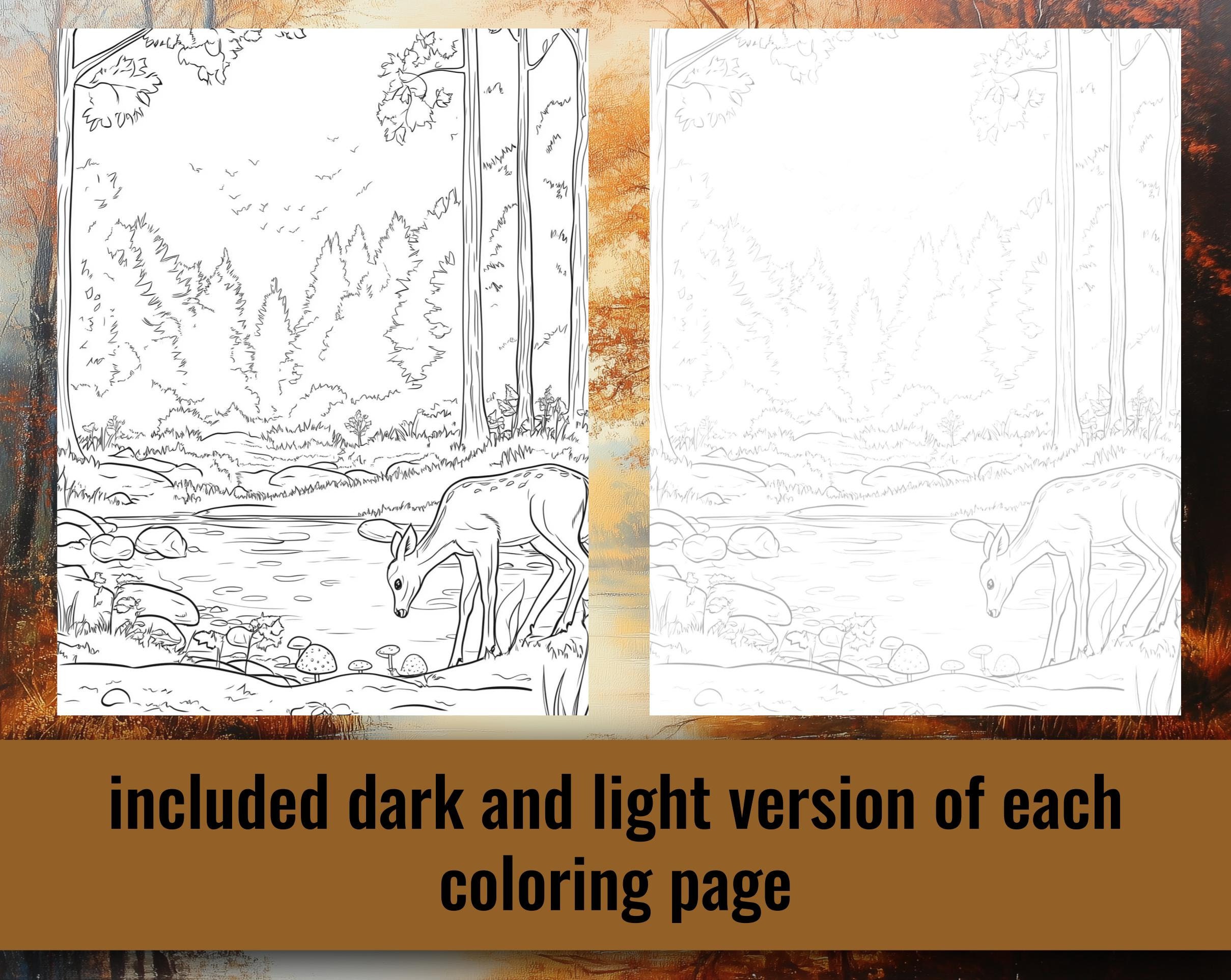 30 AUTUMN LANDSCAPE Coloring Pages Fall Coloring Sheets, Pumpkin ...