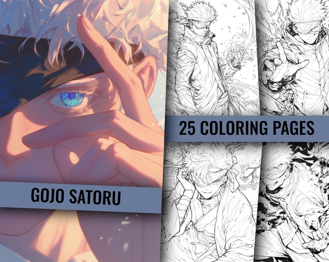 25 Jujutsu Kaisen GOJO SATORU Coloring Pages Adult and Kids Coloring ...