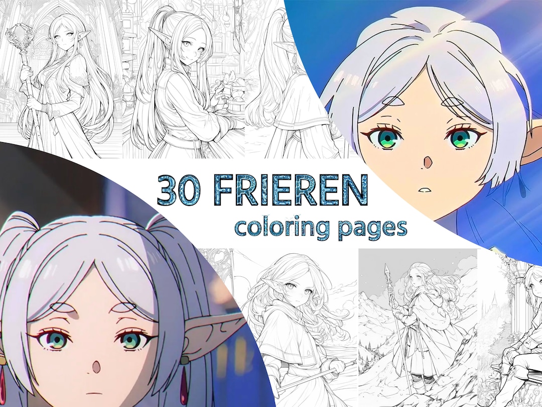 30 FRIEREN Coloring Pages Anime Adult and Kids Coloring Book, Printable ...