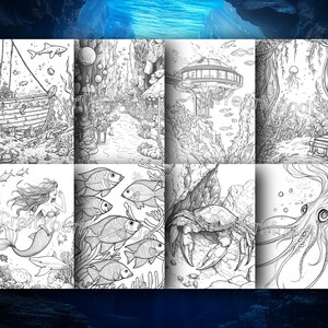 30 UNDERWATER KINGDOM Coloring Pages Adult and Kids Coloring Book ...