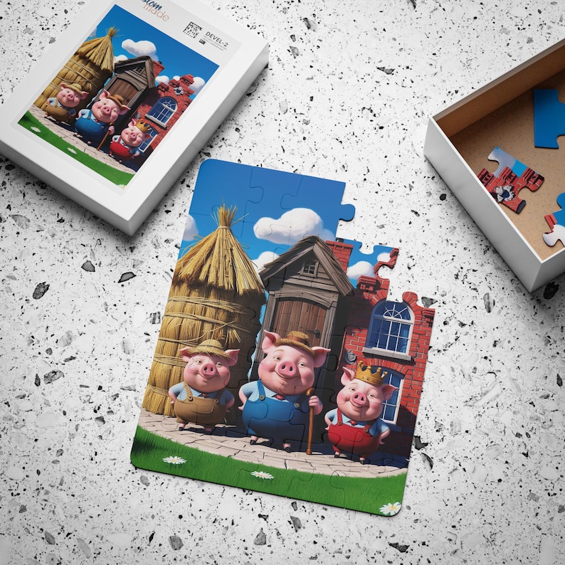 The Three Little Pigs and Their Cozy Homes 30 Piece Kids Puzzle - Etsy