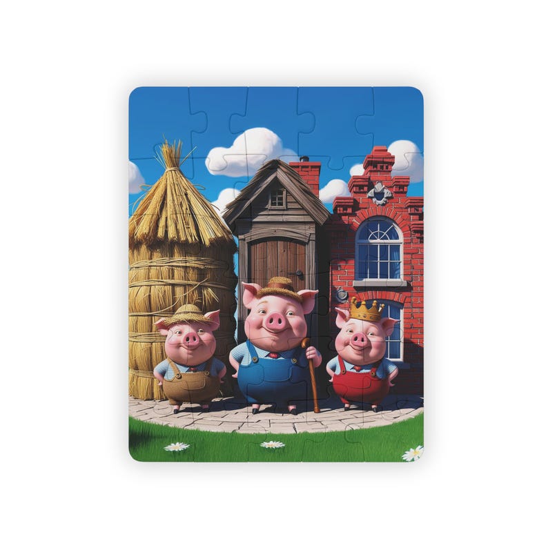 The Three Little Pigs and Their Cozy Homes 30 Piece Kids Puzzle - Etsy
