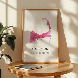 Cape Cod Wall Art | Digital Art Print | Travel Inspired Poster | Pink ...