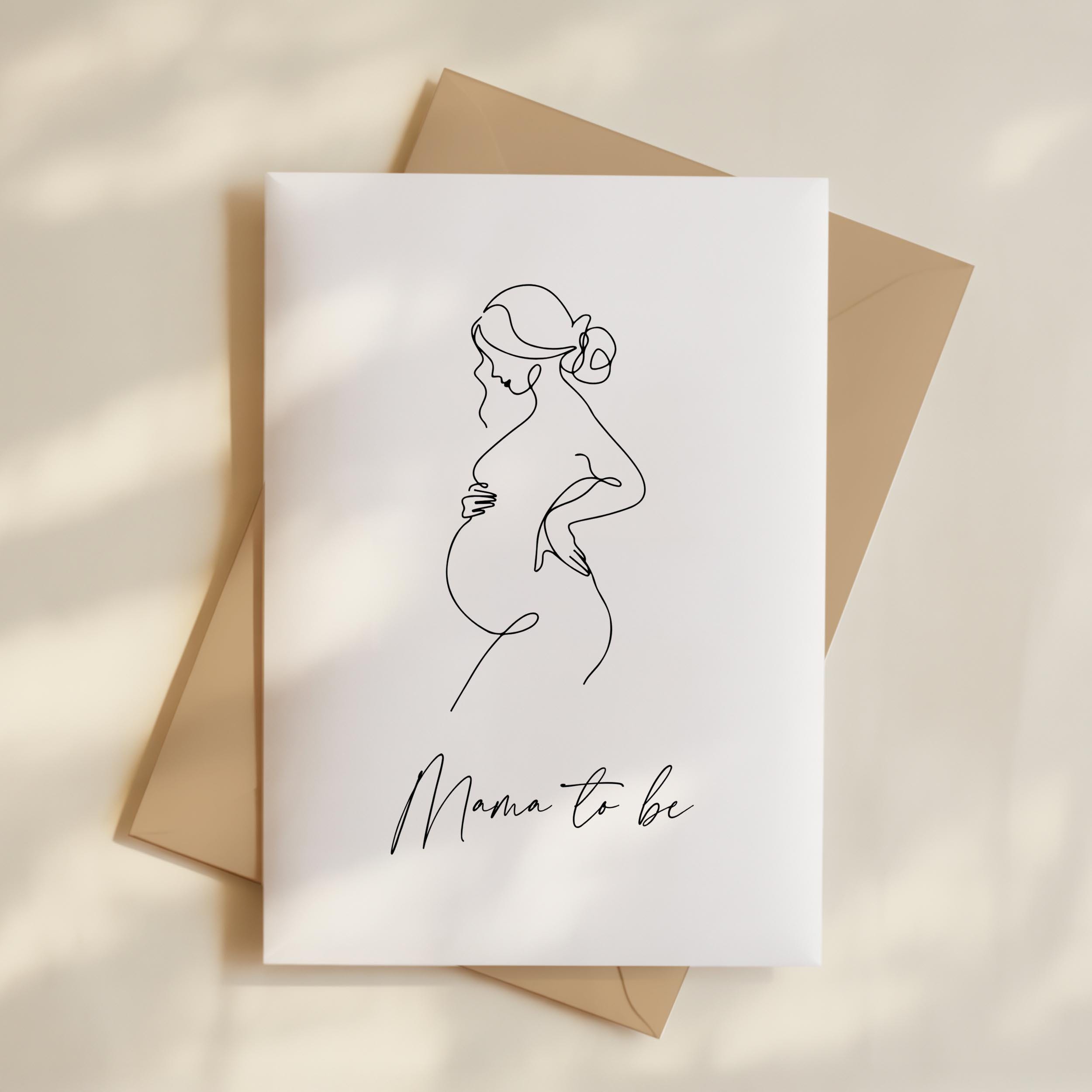 Mother's Day Card With "mama to Be," Minimalist Design, Digital ...