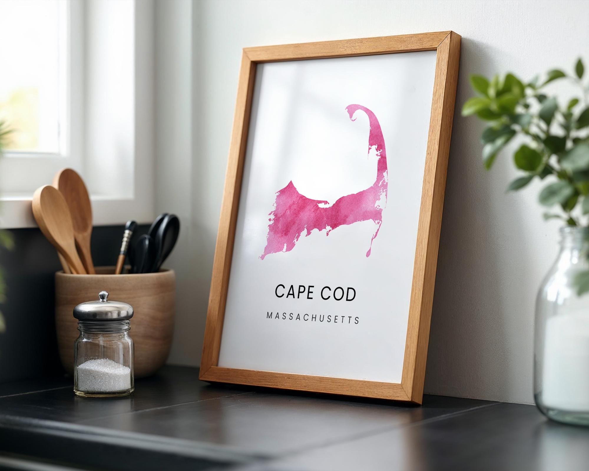 Cape Cod Wall Art | Digital Art Print | Travel Inspired Poster | Pink ...
