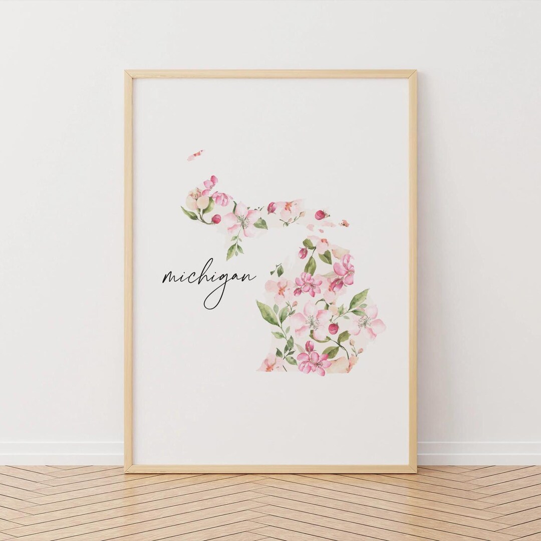 Michigan State Flower Printable, Apple Blossom, Digital Download ...