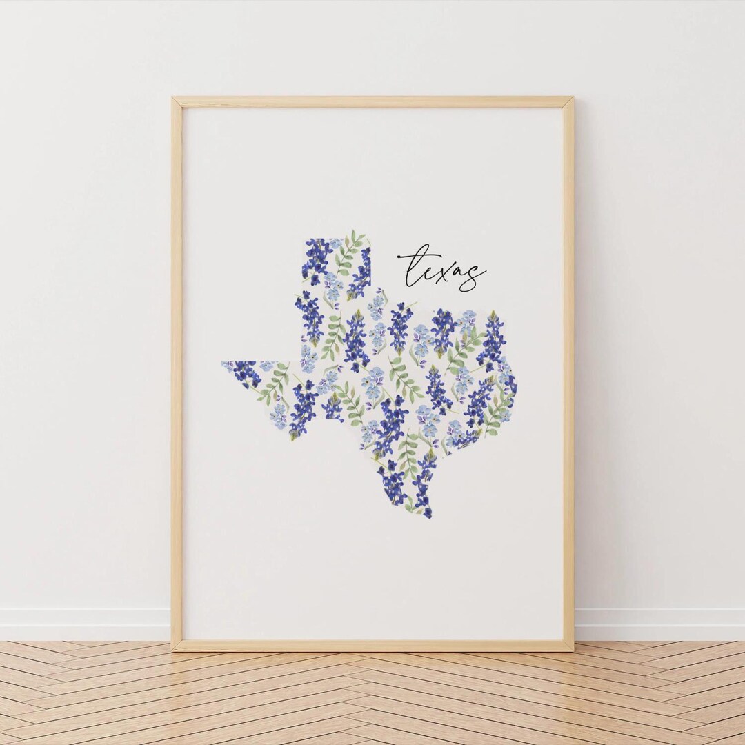 Texas State Flower Printable, Bluebonnet, Digital Download, Custom Size ...
