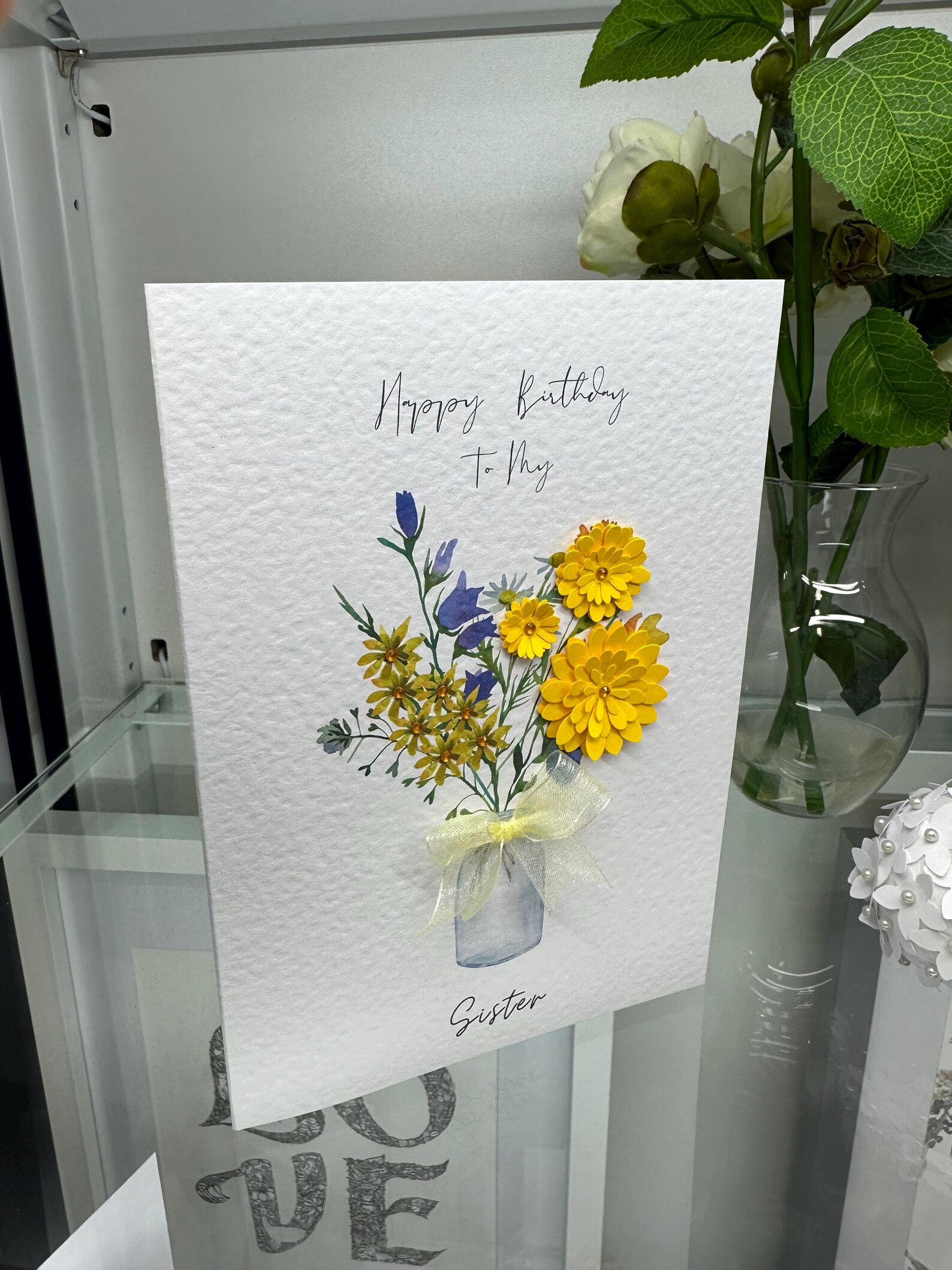 Beautiful Handmade, Hand Decorated Sister Birthday Card. Made With ...