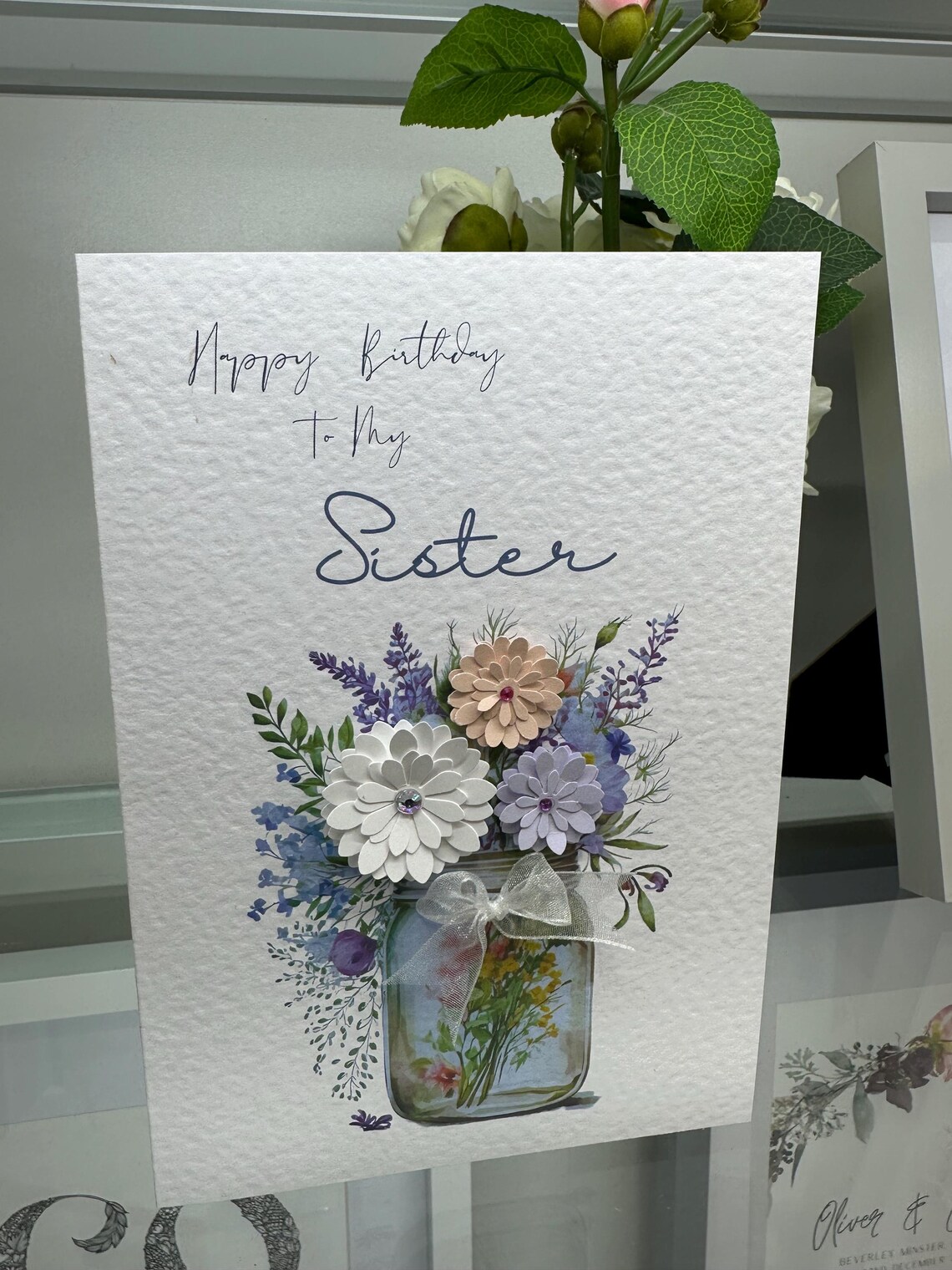 Beautiful Handmade, Hand Decorated Sister Birthday Card. Made With ...
