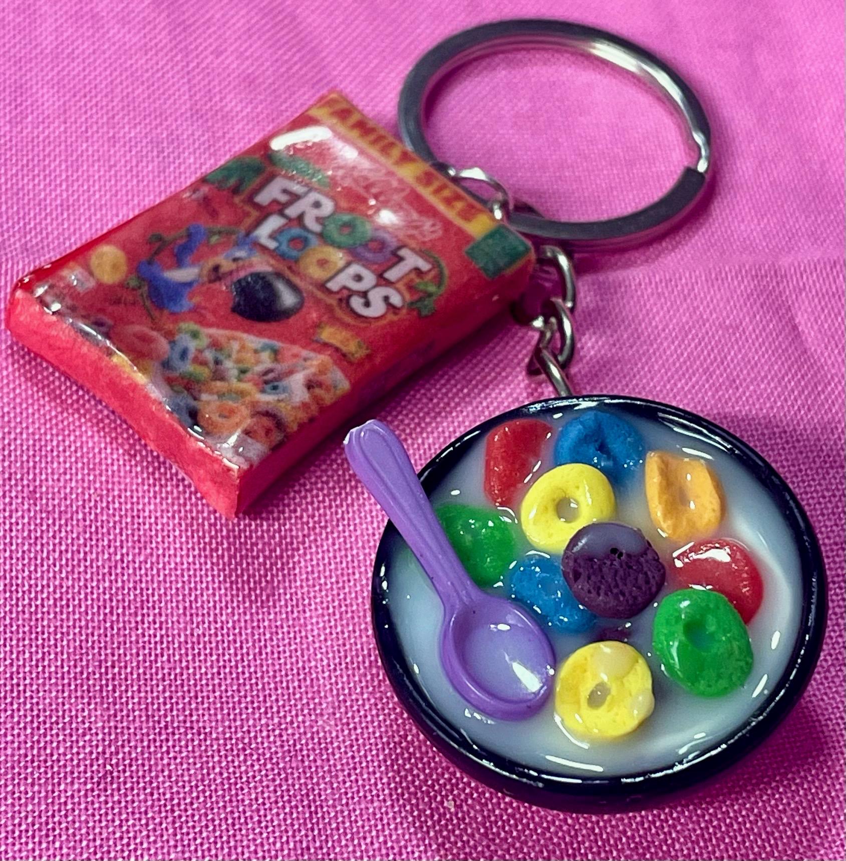 Miniature Food Keychain Froot Loops Cereal Food Keychain fun Keychains ...