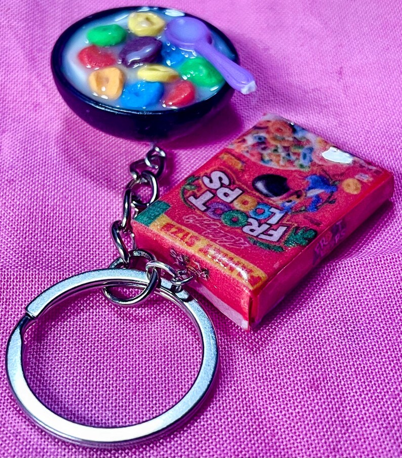 Miniature Food Keychain Froot Loops Cereal Food Keychain fun Keychains ...