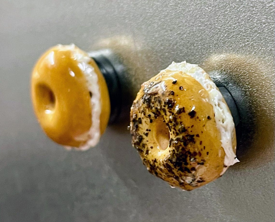 Fridge Food Magnet | Bagel Magnet Set | Kitchen Decor | Food Miniatures ...