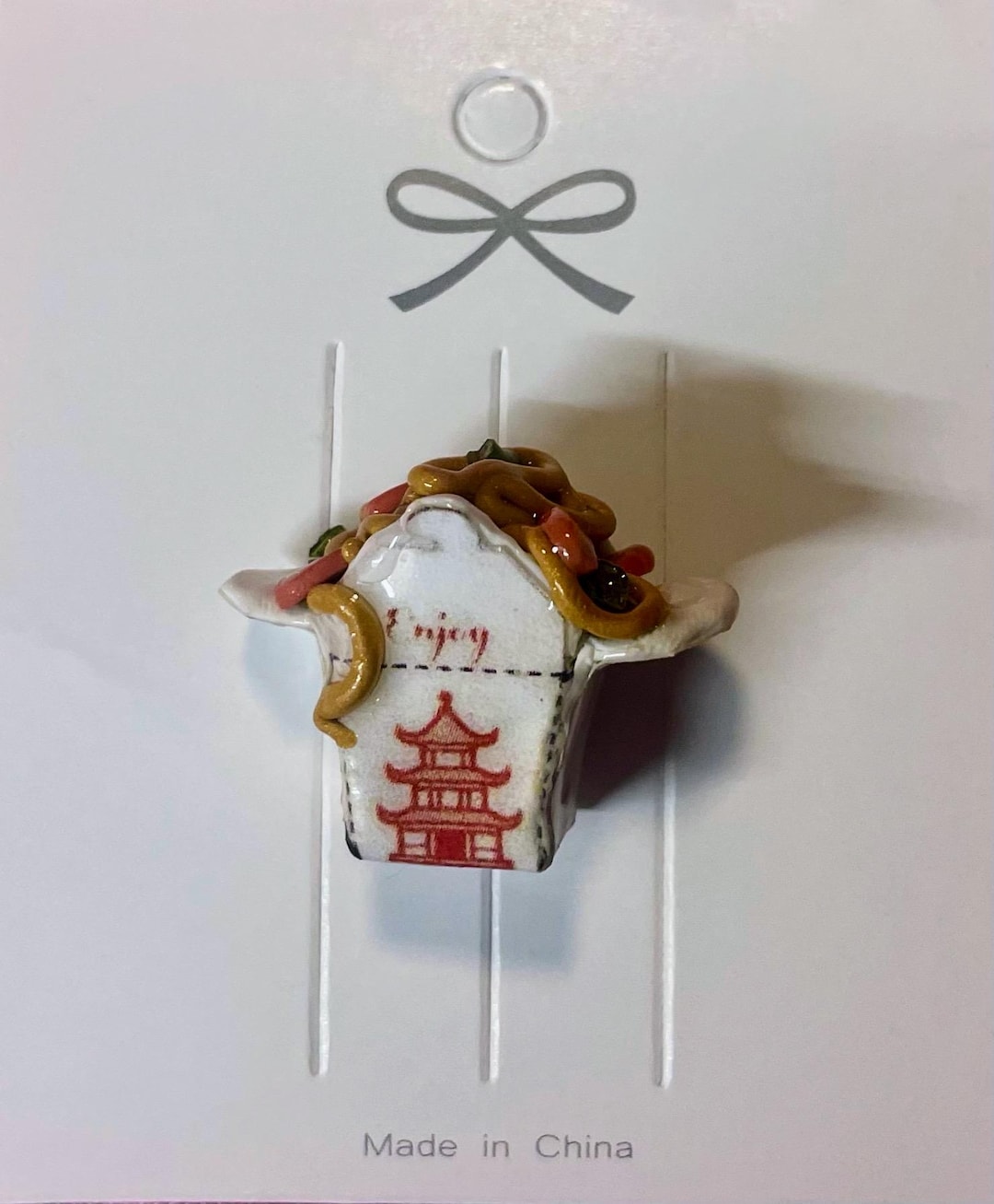Food Pins| Chinese Takeout Lo Mein Food Pin | Handmade Gift | Fake Food ...