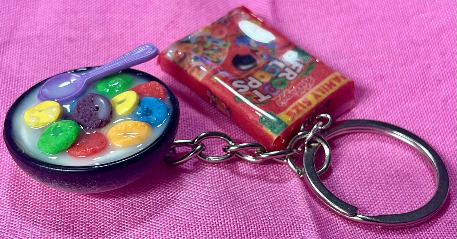 Miniature Food Keychain Froot Loops Cereal Food Keychain fun Keychains ...