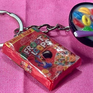 Miniature Food Keychain Froot Loops Cereal Food Keychain fun Keychains ...