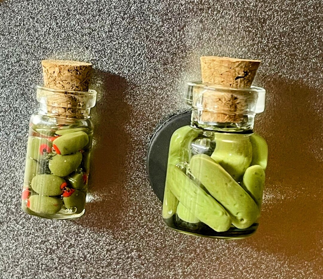 Fridge Food Magnet | Pickle Jar & Olive Jar Kitchen Decor | Pickle ...