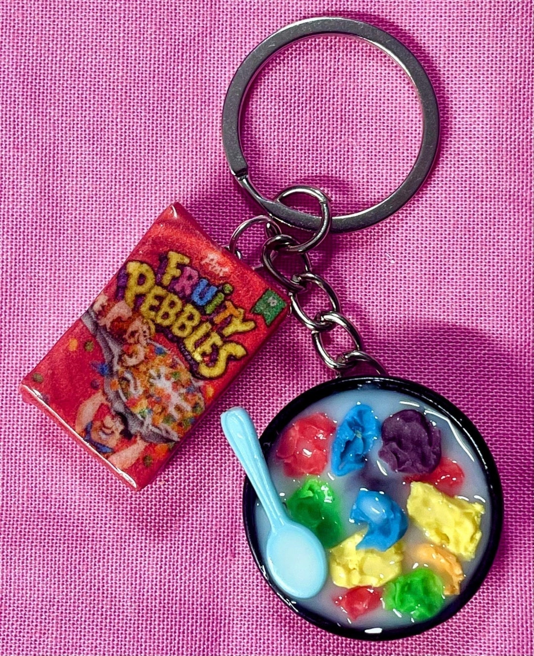 Mini Food Keychain | Fruity Pebbles Cereal Food Keychain | Fun ...
