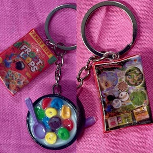 Miniature Food Keychain Froot Loops Cereal Food Keychain fun Keychains ...