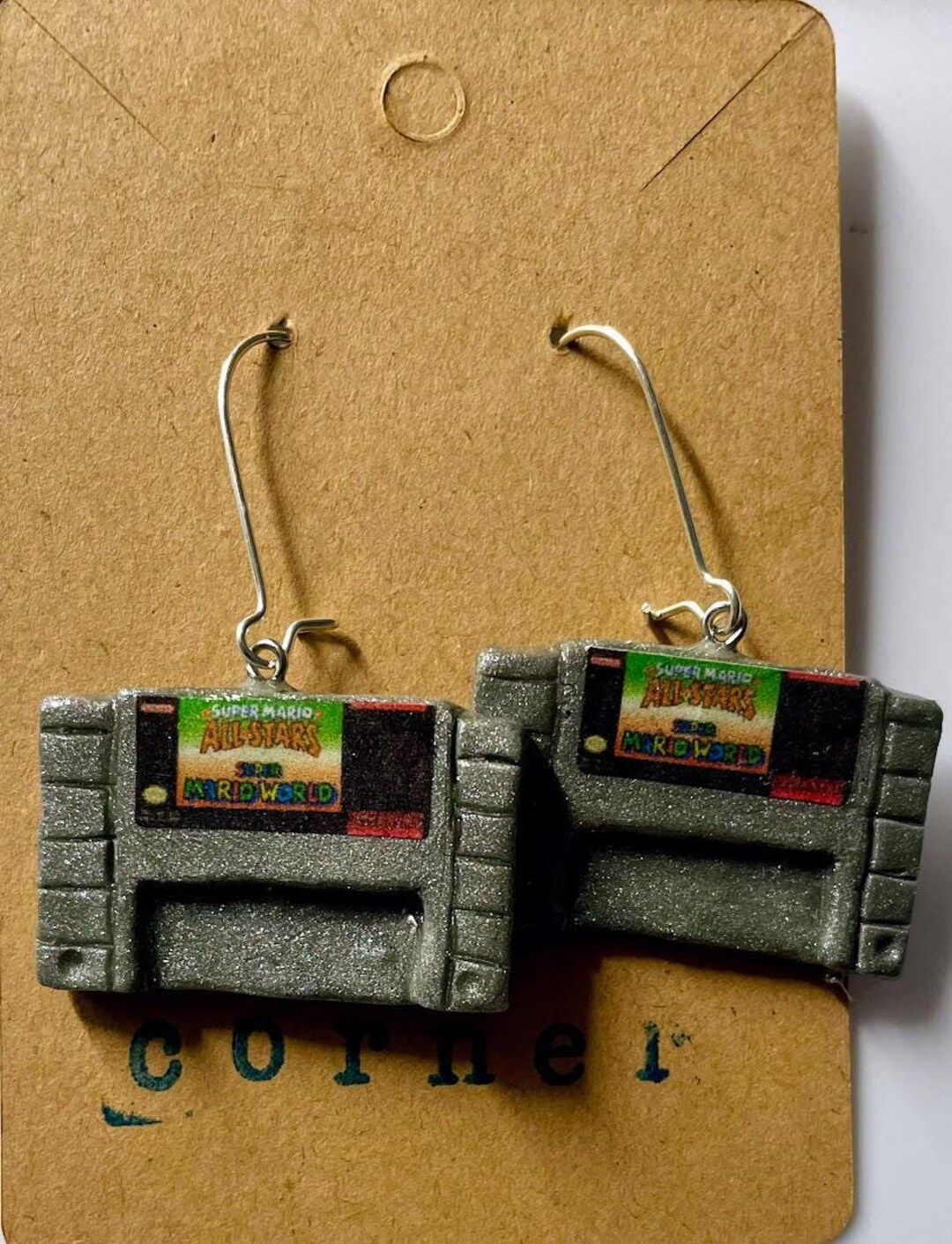 Gamer Earrings | Mario All Stars Super Nintendo Game Earrings | Retro ...