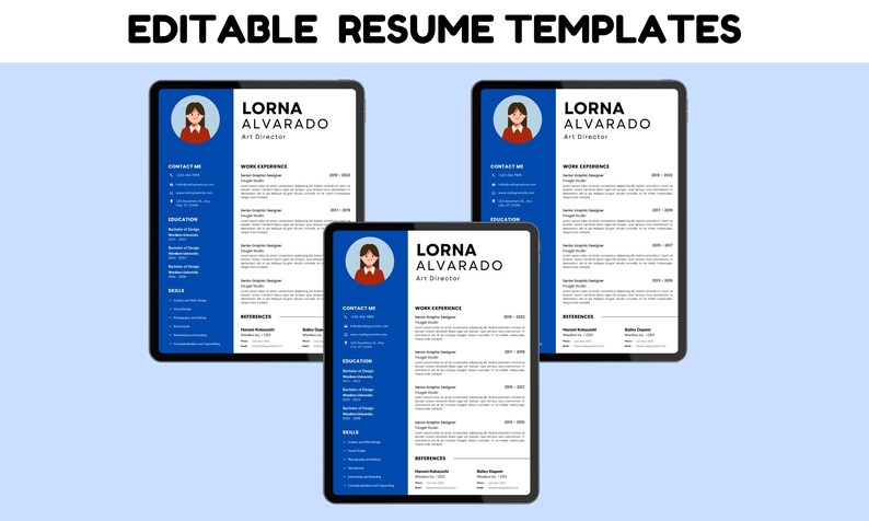 Professional Resume Template, Modern CV Template, Simple Resume Design ...