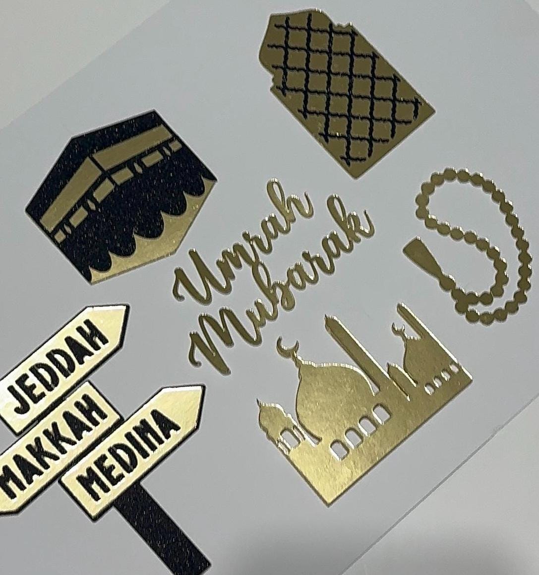Umrah Mubarak Cake Toppers Set | (6 Pieces) Names Can Be Added - Etsy UK