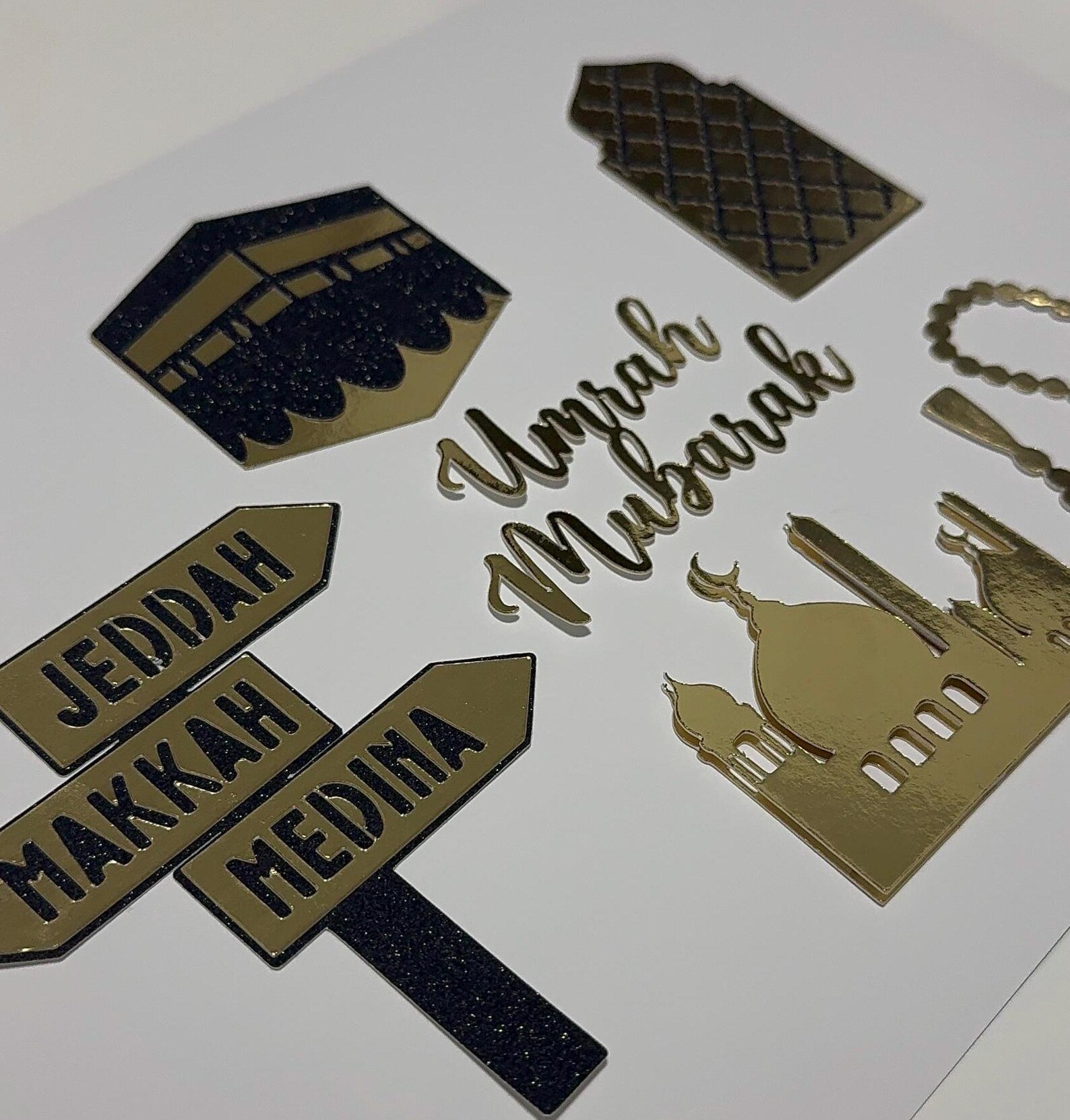 Umrah Mubarak Cake Toppers Set | (6 Pieces) Names Can Be Added - Etsy UK