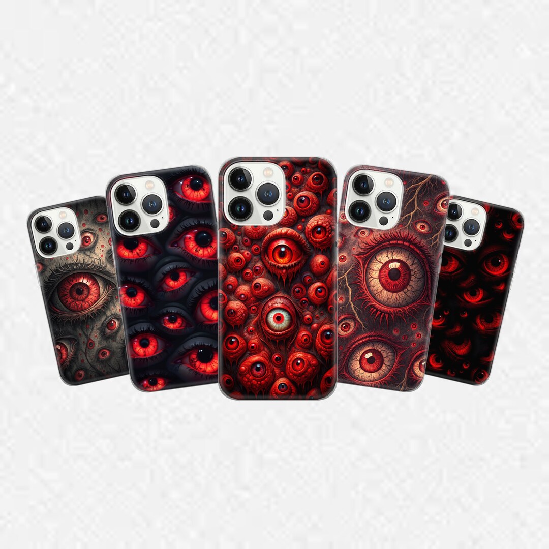 Creepy Eyes Phone Case Bloody Gaze Cover for iPhone 16 Pro, 15, 14, 13 ...
