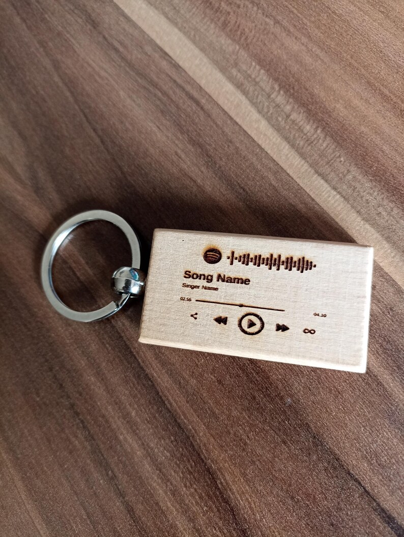 Spotify Keychain, Spotify Code Keyring, Personalised Music Wood Keyring ...