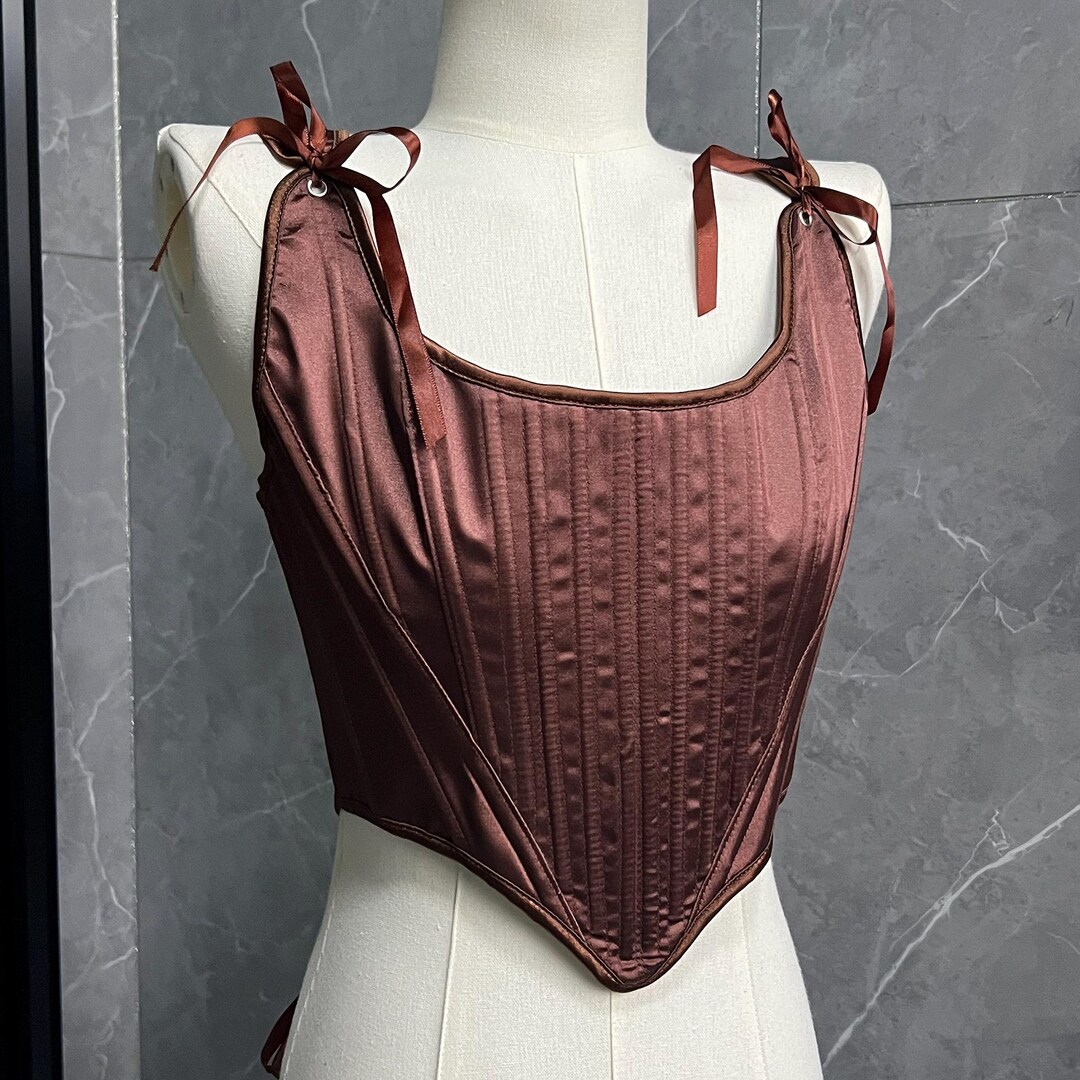 Brown Corset, Simple Solid Color Corset, Cropped Camisole Top, Plus ...