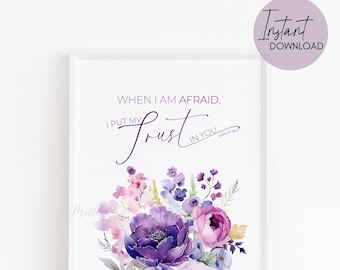 18x24 Wall Poster JW 2024 Year Text When I Am Afraid, I Put My Trust in ...