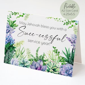 JW Pioneer Service Year Printable Greeting Card, Digital Download ...