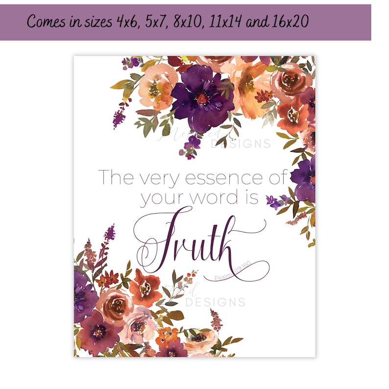 Psalm 119:160 Bible Verse Wall Art the Very Essence of Your - Etsy