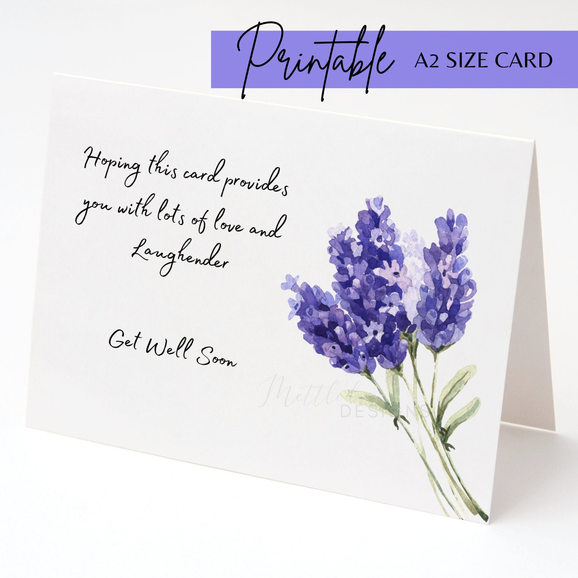 Printable Get Well Soon Card, Encouragement Greeting Card , Floral Feel ...