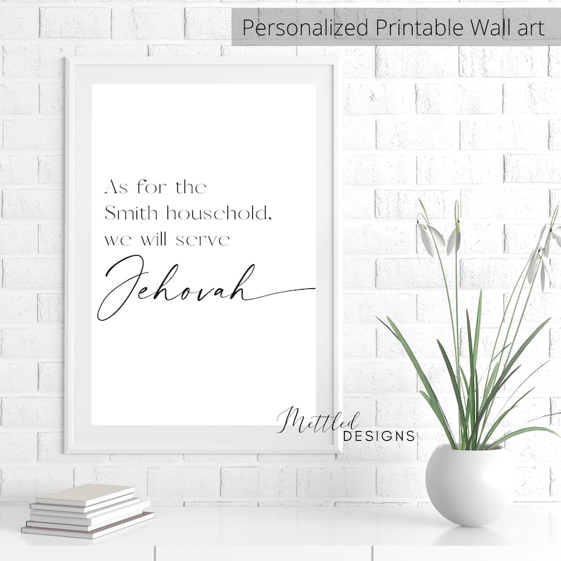 Personalized Printable Wall Art Custom Joshua 24:15 Printable | Etsy