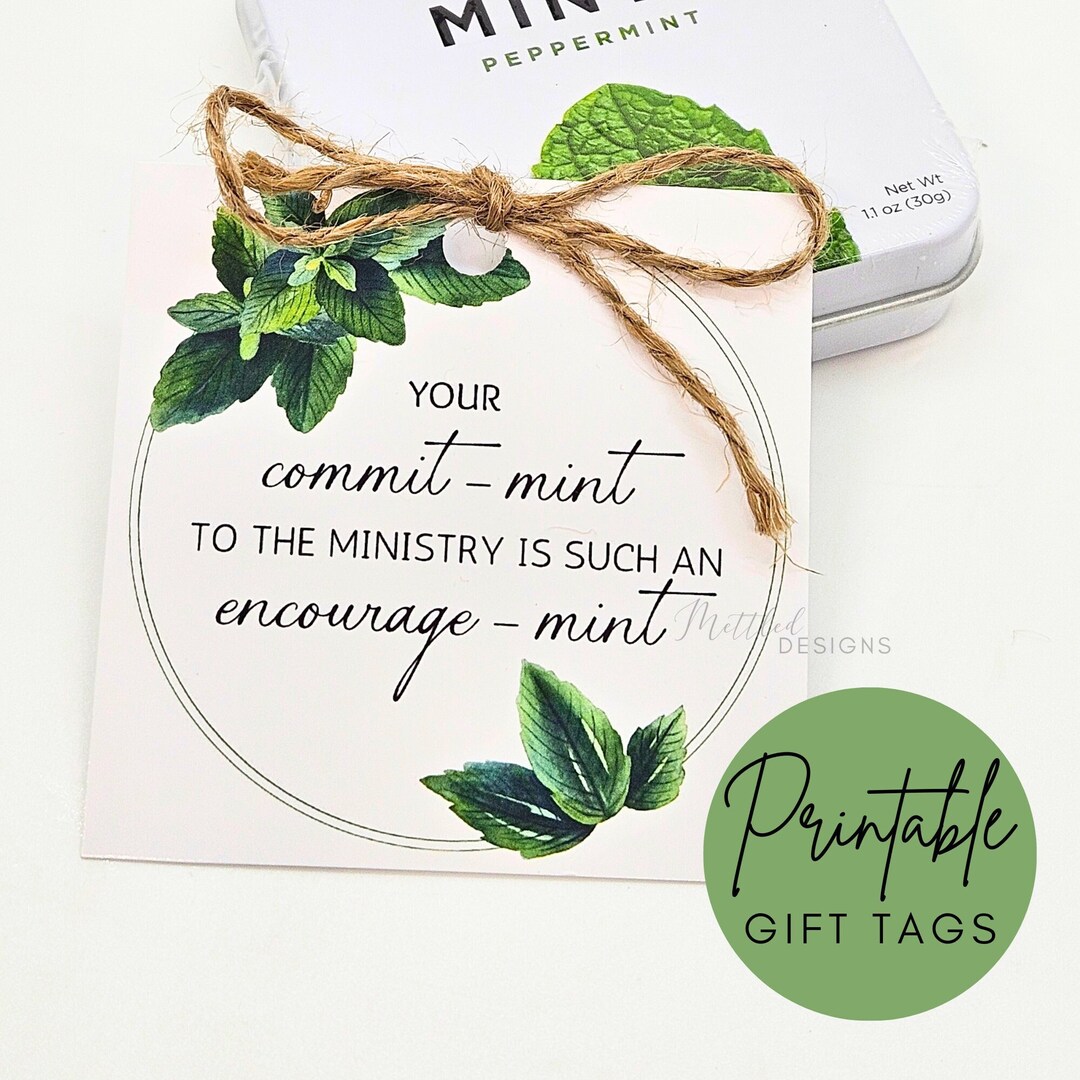 Printable Mint Pioneer Gift Tags, Peppermint Instant Download Favor ...