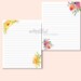 Lined Spring Floral Stationery, Letter Writing Stationery, Printable ...