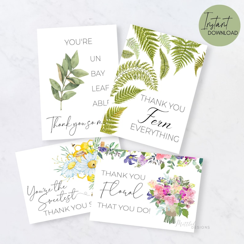 Printable Thank You Cards Funny Pun Thank You Greeting Cards - Etsy