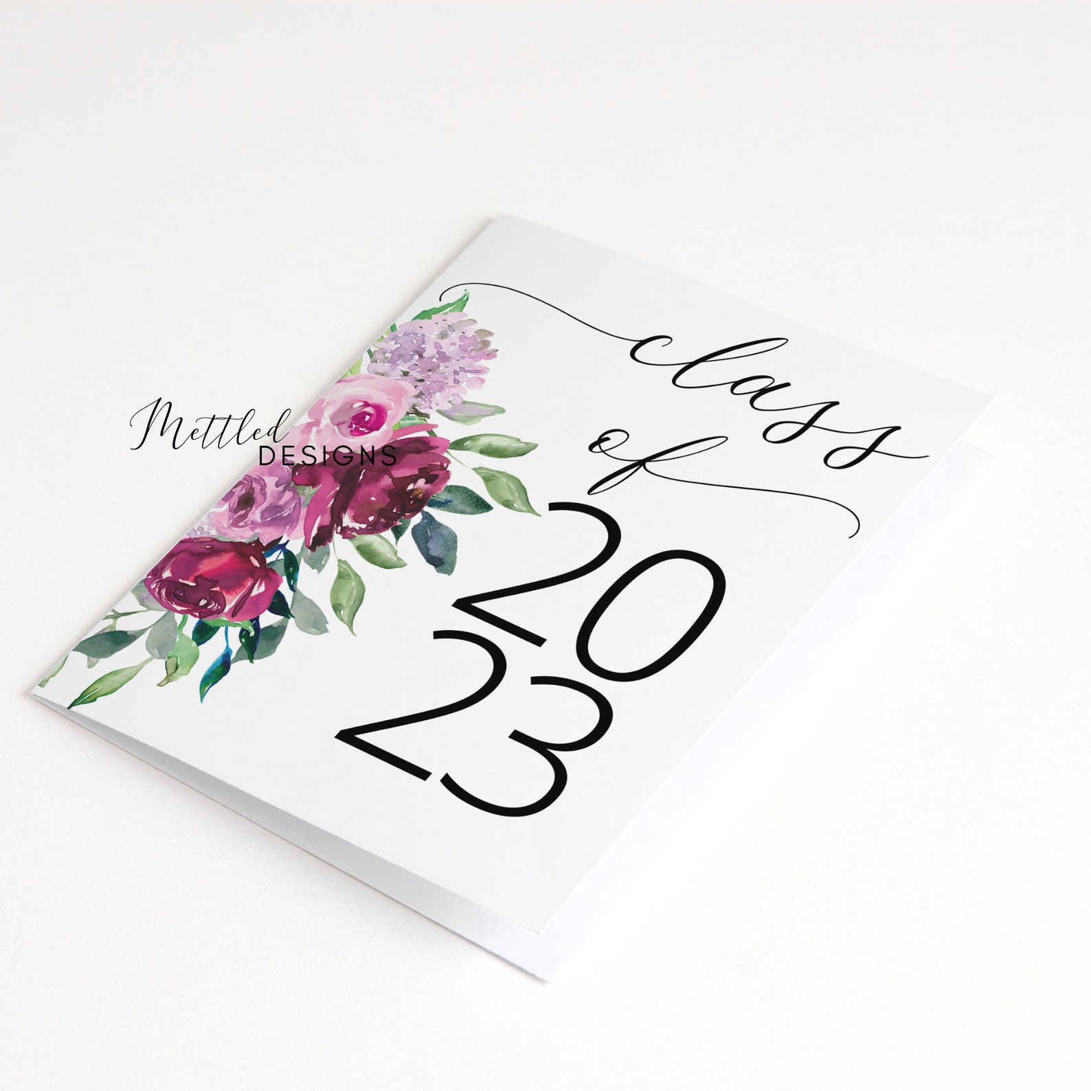 Printable Floral 2023 Graduation Greeting Cards, Digital Download Class ...
