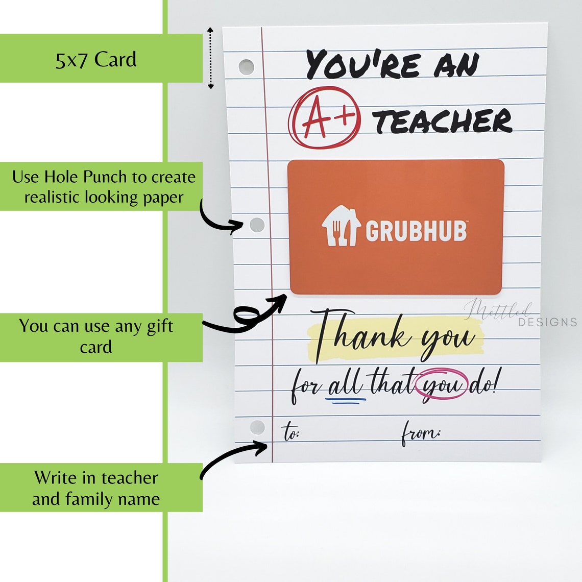 Printable Teacher Appreciation Gift Card, Instant Download Teacher ...