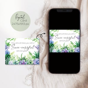 JW Pioneer Service Year Printable Greeting Card, Digital Download ...