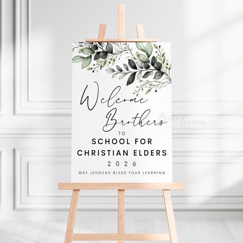 JW Elder School Welcome Sign, Greenery Digital Download JW Elders ...