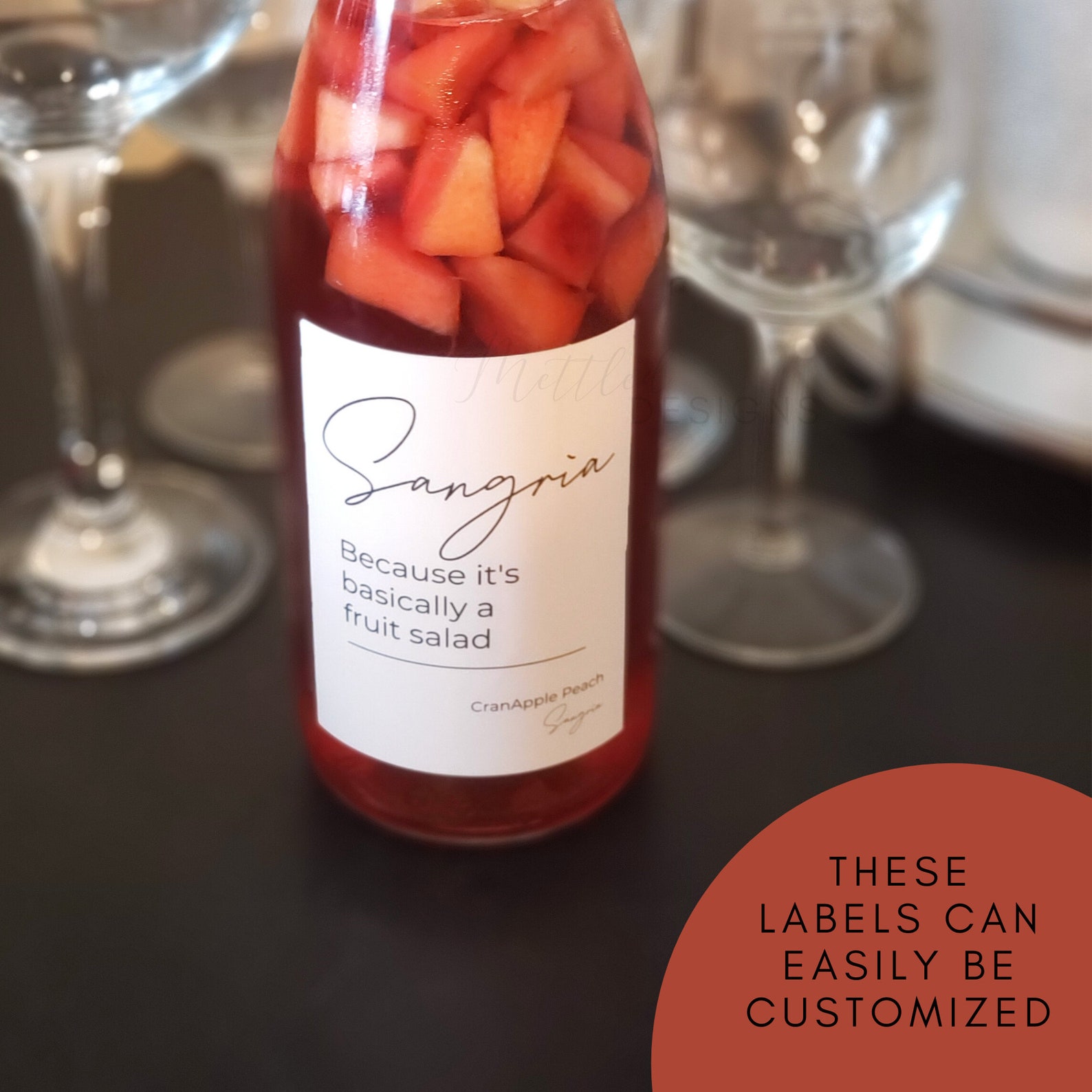 Printable Wine Bottle Label Printable Sangria Wine Gift Label - Etsy