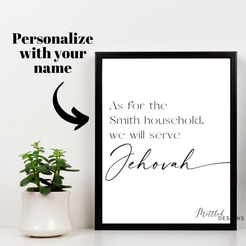 Personalized Printable Wall Art Custom Joshua 24:15 Printable | Etsy