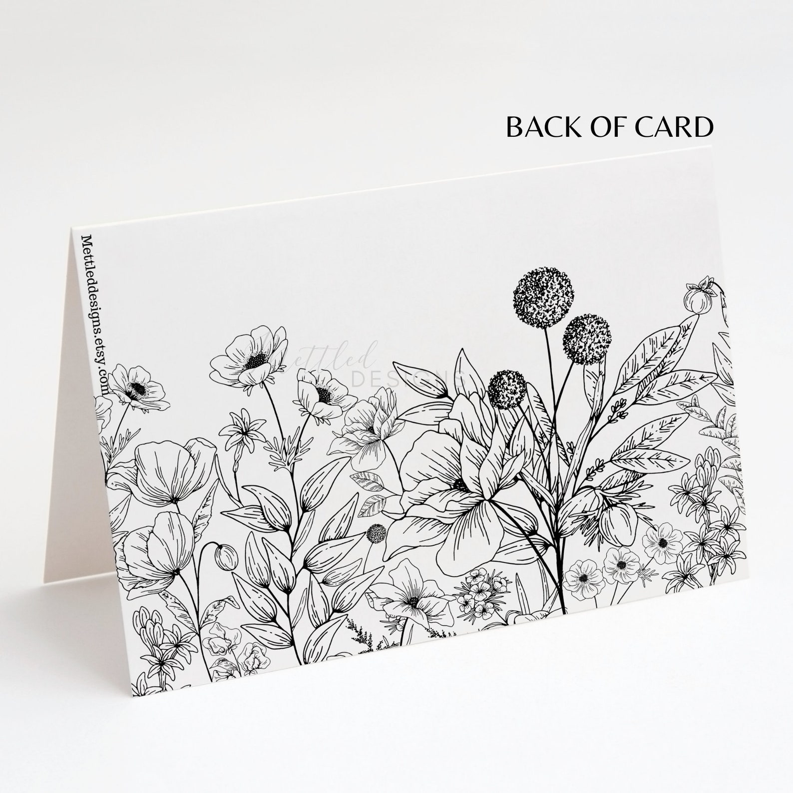 Printable Floral Coloring Card Digital Download Adult and Kid | Etsy